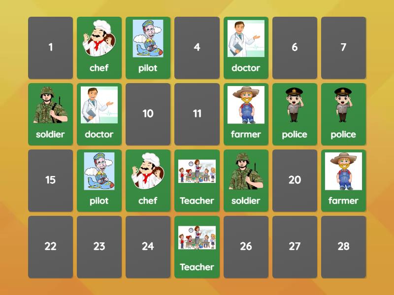 jobs Matching Game - Matching pairs