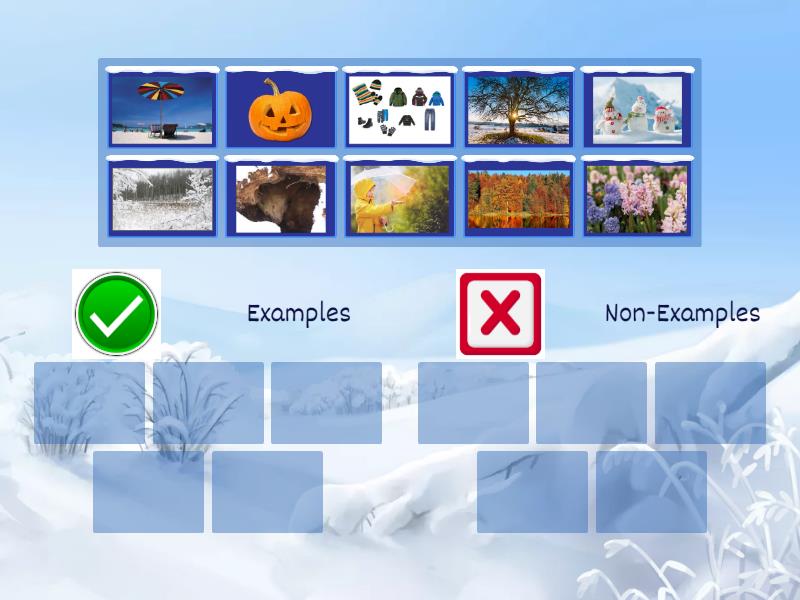 Winter: Examples and Nonexamples - Group sort