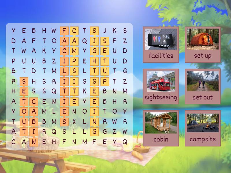 Camping Words - Wordsearch