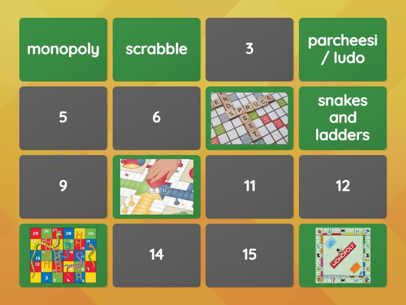 Popular board games - Matching pairs