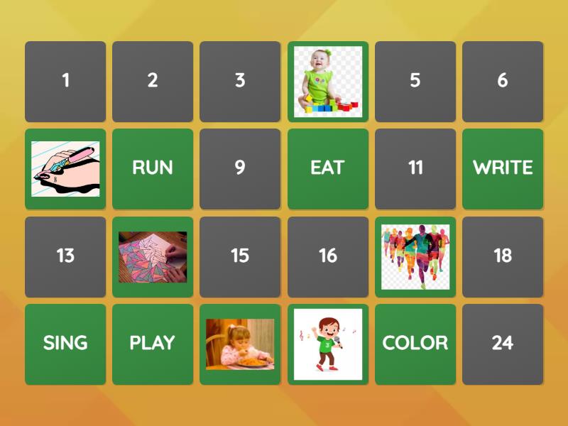 Action Verbs - Matching pairs