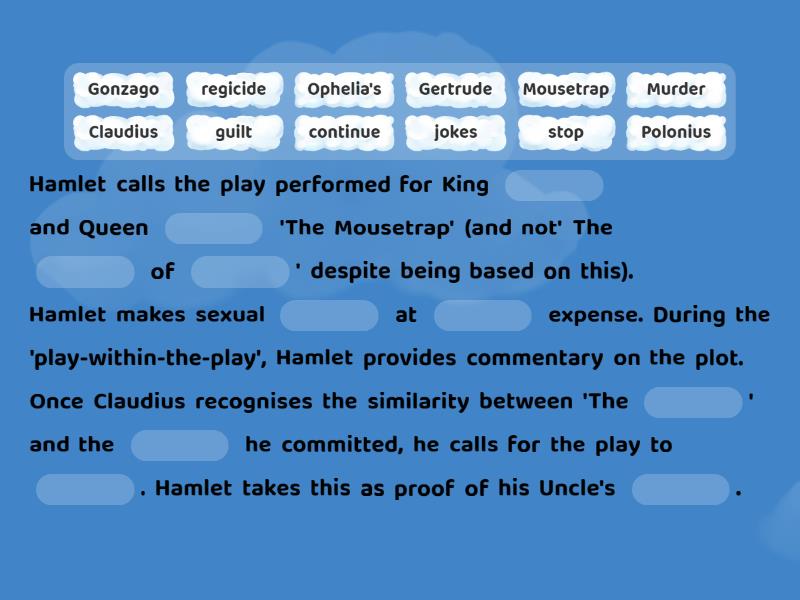 Hamlet Act 3 part 3 - Complete the sentence
