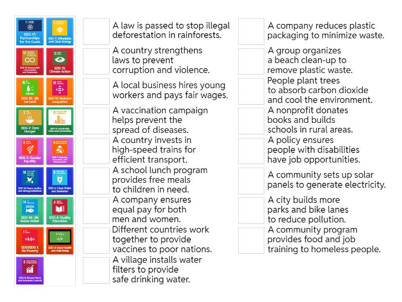 SDG Cards - Match up