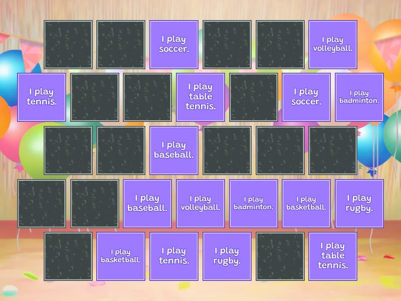 58. What sports do you play? - Matching pairs