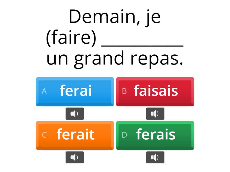 futur simple et conditionnel présent - Quiz