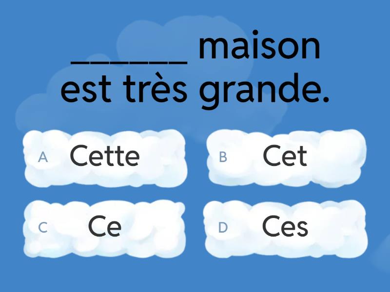 les adjectifs démonstratifs A1 - Quiz