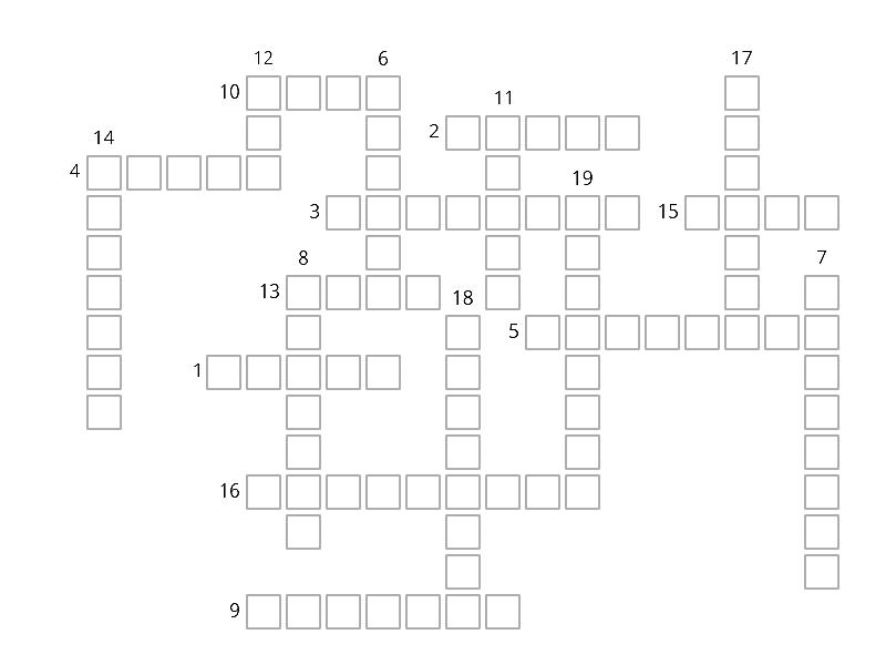 Les jours et les mois - Crossword