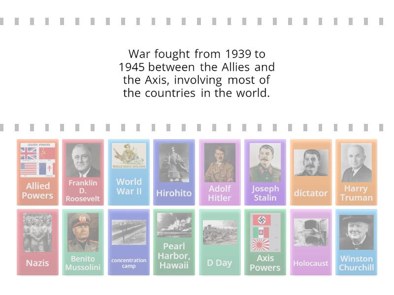 World War II Vocabulary - Find the match