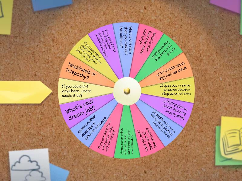 questions icebreaker - Spin the wheel