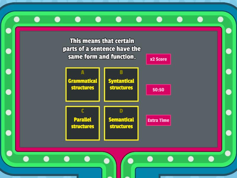 PARALLELISM - Gameshow quiz