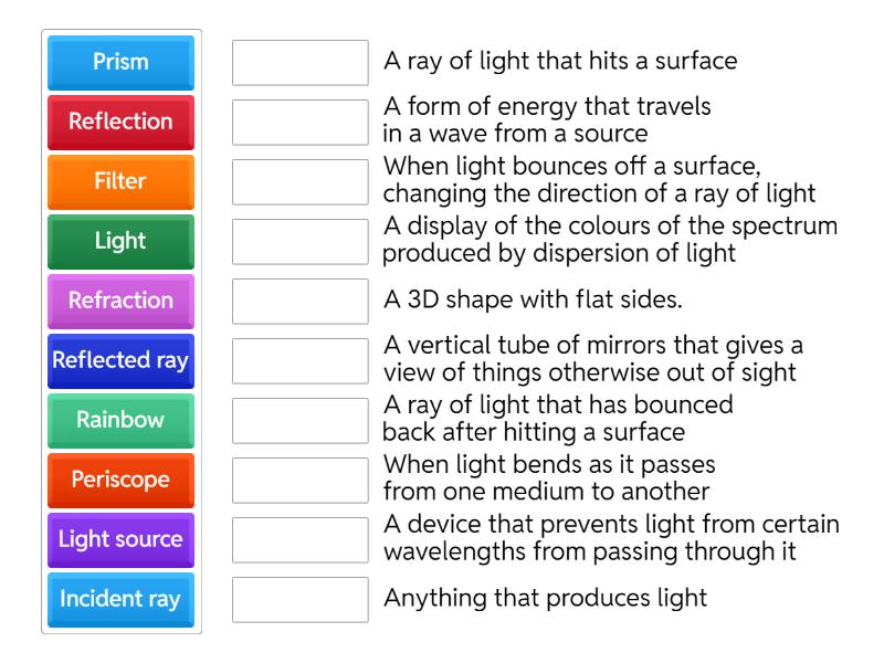 Light Vocabulary - Match up