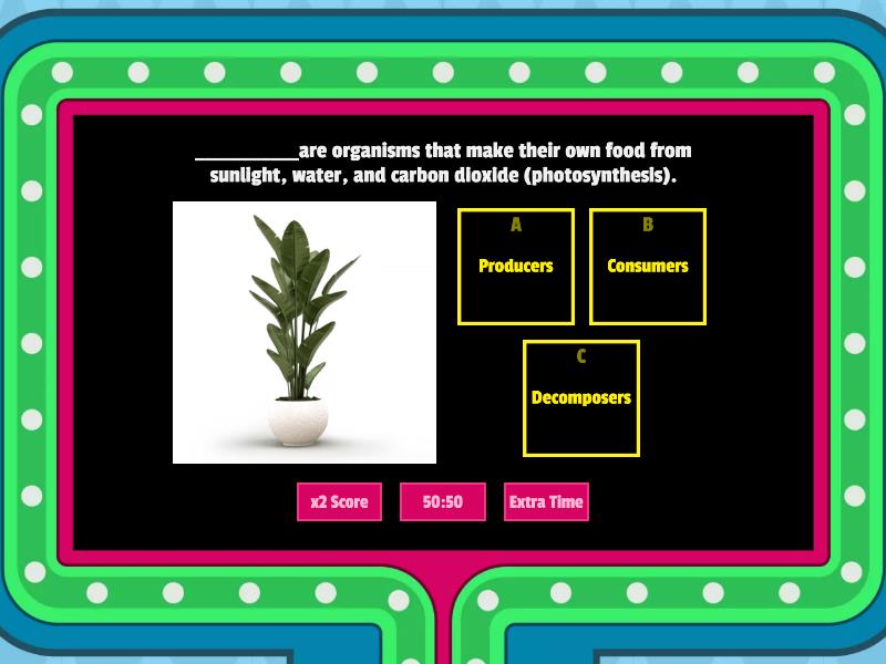 Ecosystem Unit Review - Gameshow quiz