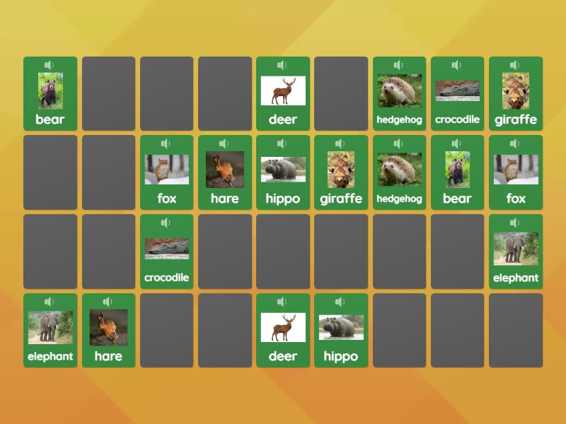 Bloggers 2 Unit 3A - Wild animals () - Matching pairs