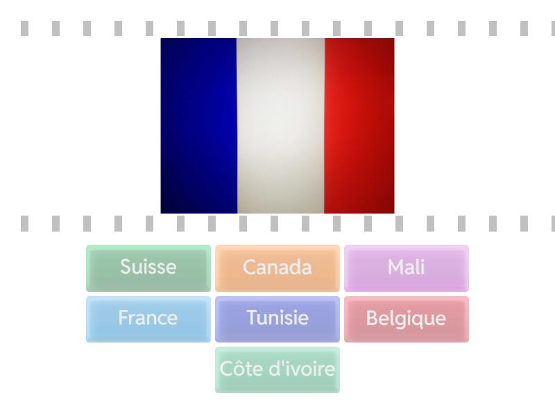 Y4 French speaking countries - flags - Find the match