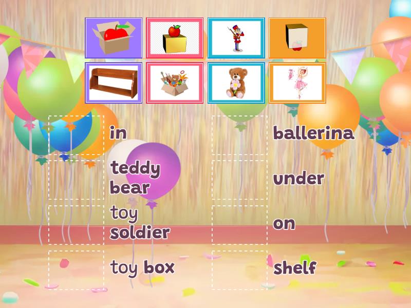 Spotlight 2 10a My toys (with Prepositions) - Match up