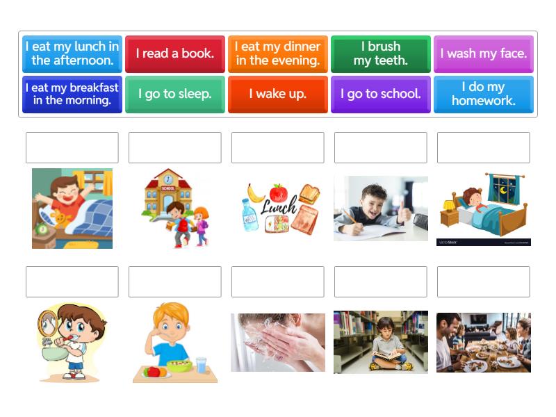 Daily routines - Matching activity - Match up
