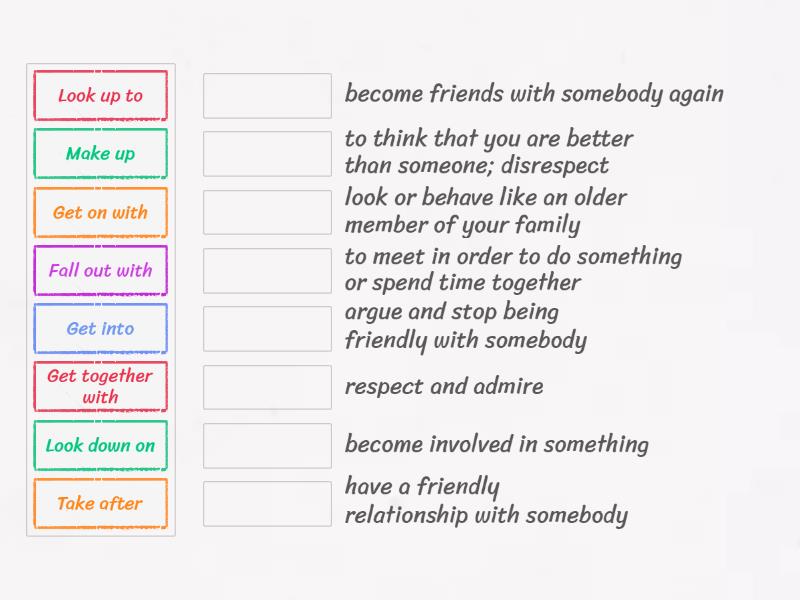 Phrasal Verbs About Relationships - Match up