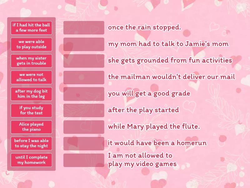 Building complex sentences - Match up