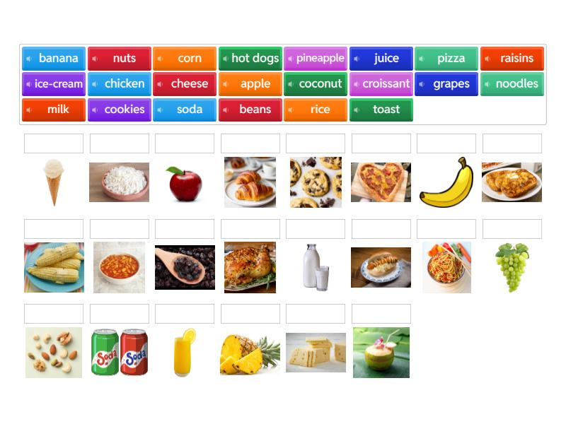 FOOD UNIT 6 - Match up