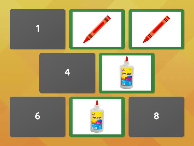 School objects - memory game - Matching pairs