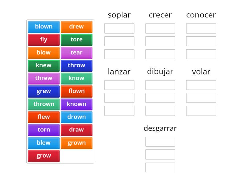 IRREGULAR VERBS (Part 1) - Group sort