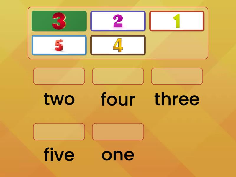 Number Words 1-5 - Match up