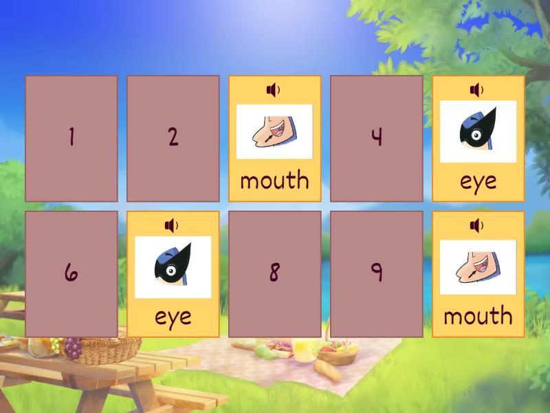 Kid's Box starter Unit 6 matching body parts - Parejas