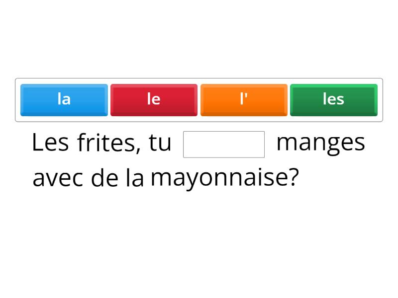 Les pronoms COD, Défi 1, unité 7 - Complete the sentence