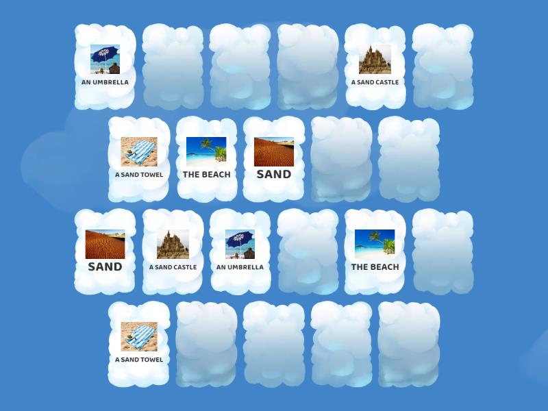 PIRATES AT THE BEACH - MEMORY GAME - Matching pairs