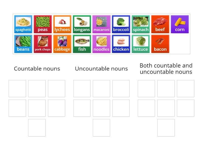 4B Ch.3 Countable and Uncountable nouns grouping - Group sort