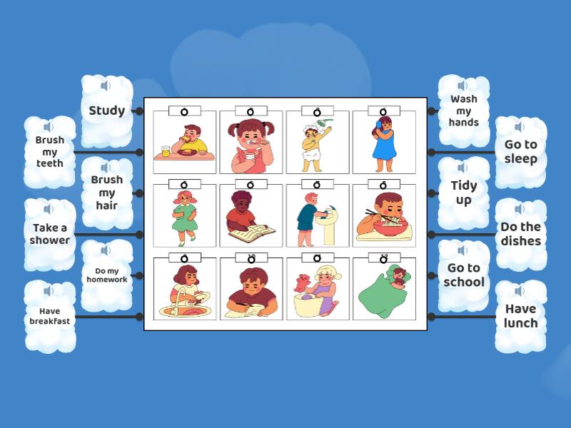 Daily Routines (Part 2) - Labelled diagram