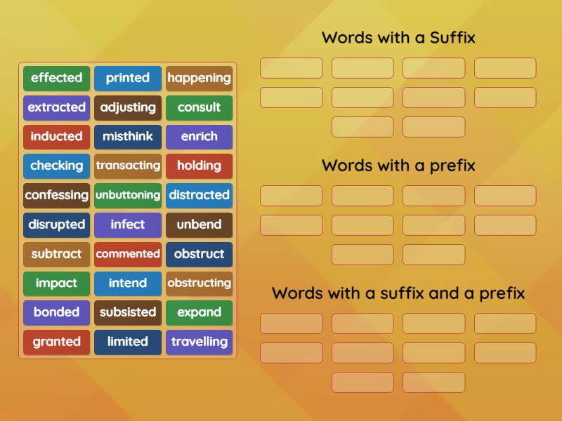 C1 - Prefixes/ Suffixes - Group sort