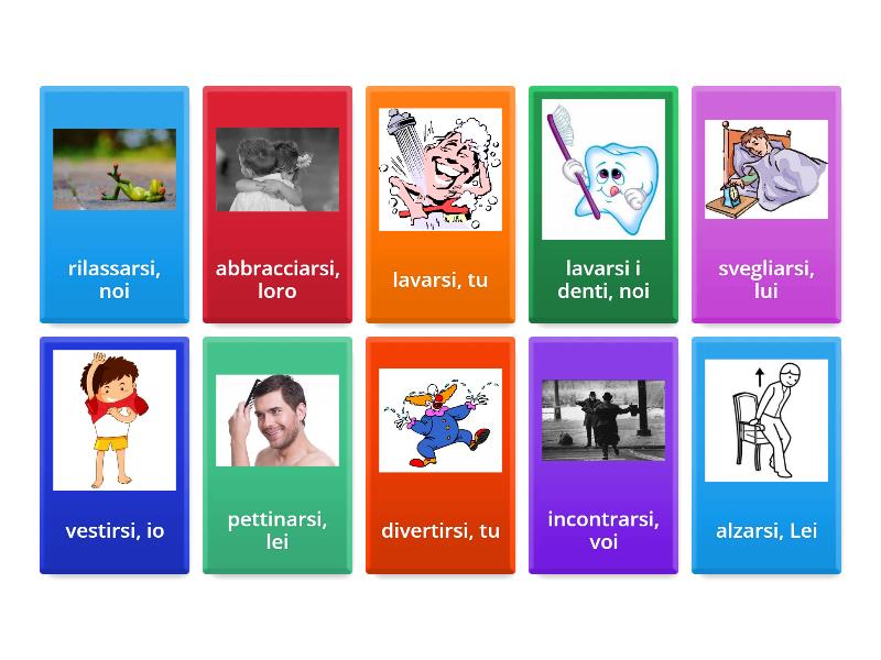 verbi riflessivi al passato prossimo - Flip tiles