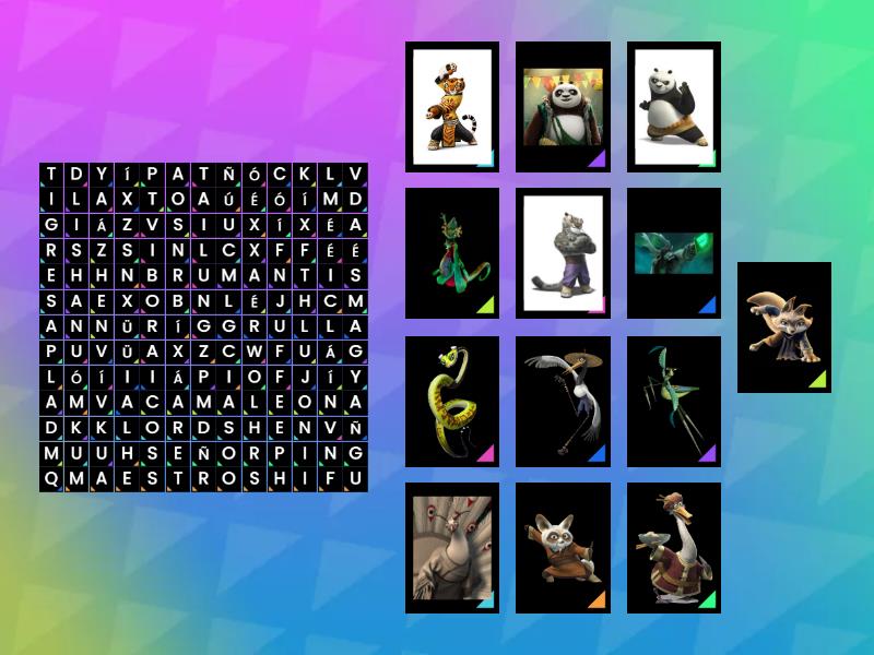 KUNG FU PANDA SOPA DE LETRAS #juegitos - Wordsearch