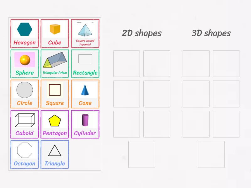 3D and 2D shape sort - Group sort