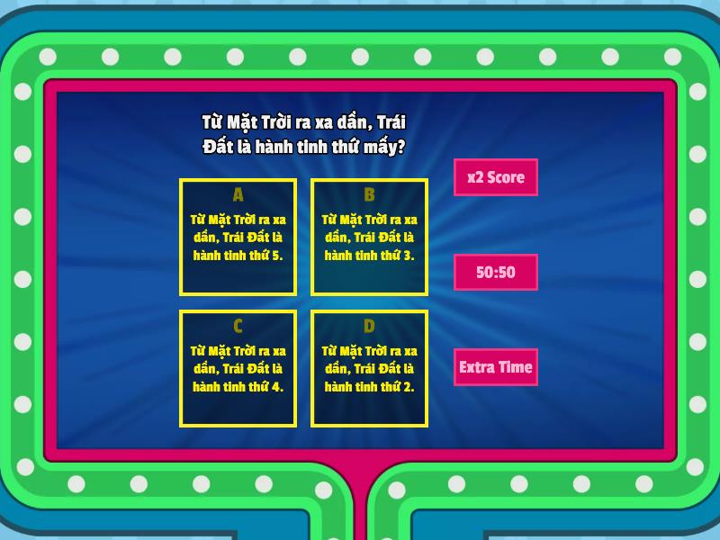 TRÁI ĐẤT TRỌNG HỆ MẶT TRỜI - Gameshow quiz