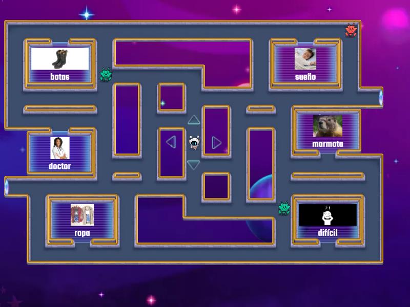 Busca palabras con diptongos: ue, ua - Maze chase