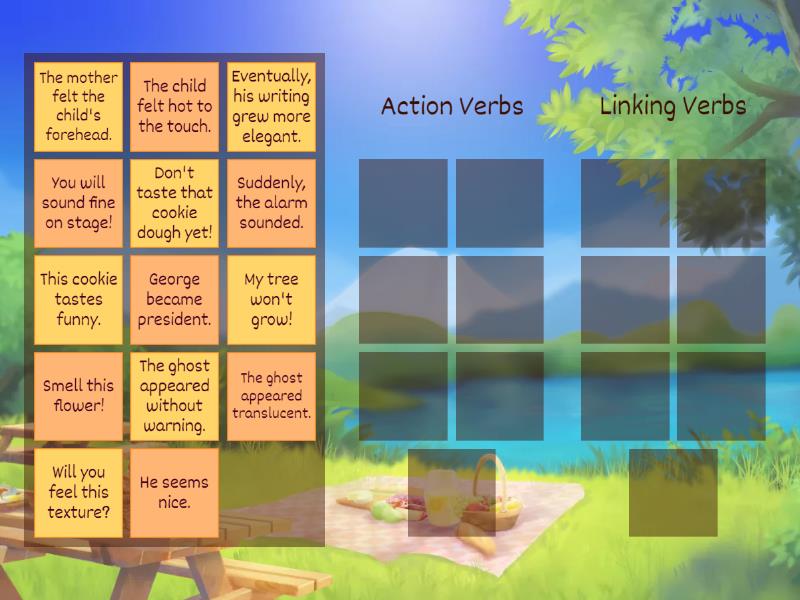Fun. II: Action vs. Linking Verbs - Group sort