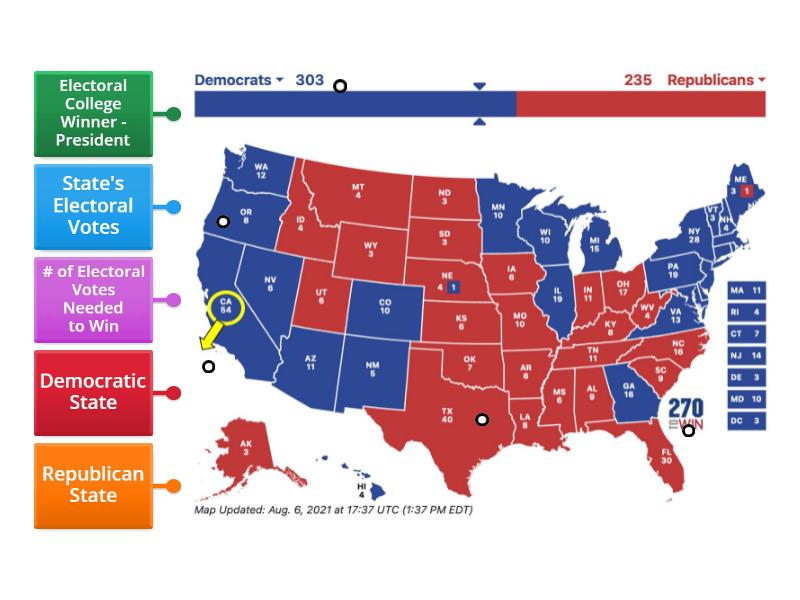 Electoral College Map - Labelled diagram