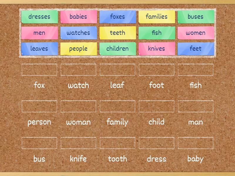 As 2 Plural nouns - Match up