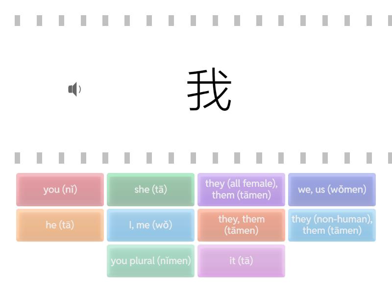 Chinese Personal Pronouns - Cada oveja con su pareja