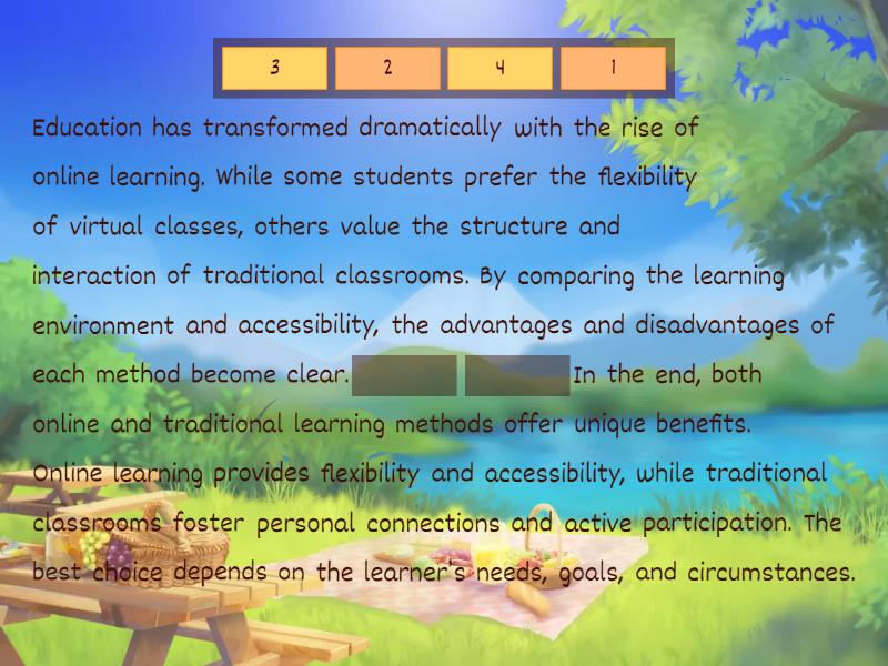 Comparison and contrast essay practice - Complete the sentence