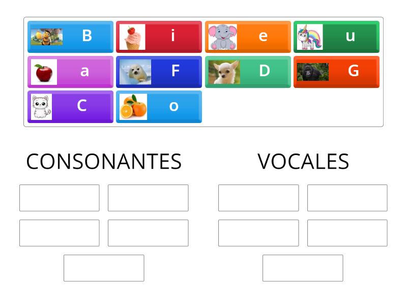 LAS VOCALES Y LAS CONSONANTES - Group sort