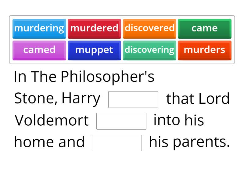 Harry Potter and Simple Past - Choosee the correct verb in the past ...
