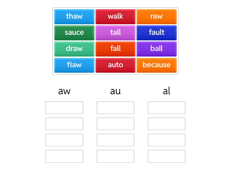 au , aw , al - Group sort