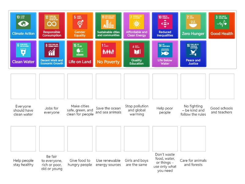 SDG Goals - Match up