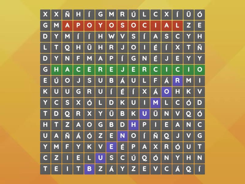 Tecnicas para el manejo del estres - Wordsearch Tecnicas para el manejo del estres - Wordsearch