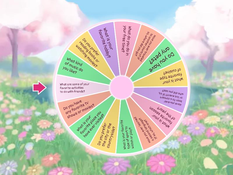 Speaking Warm up A2 - Spin the wheel