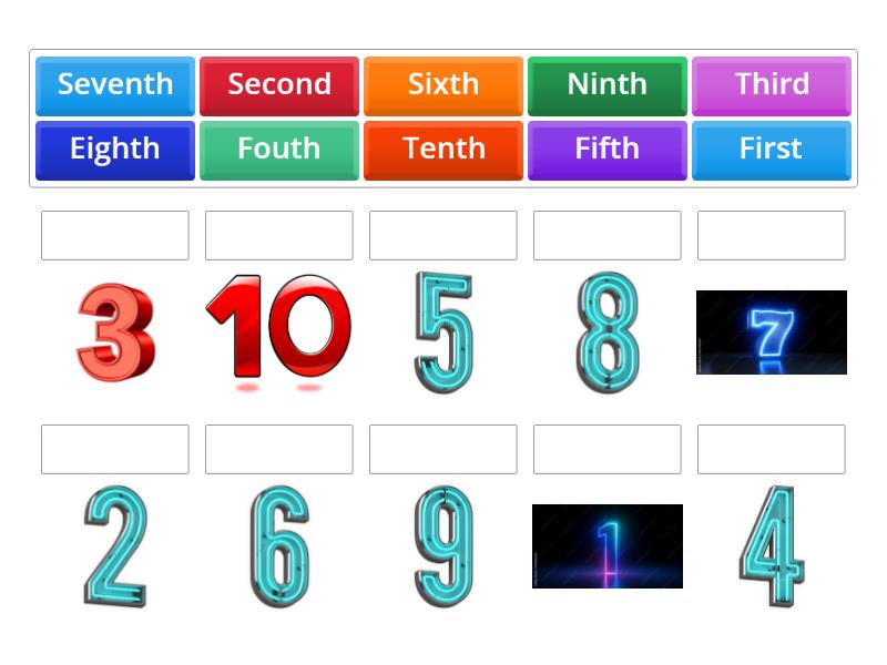 Ordinal numbers 1-10 - Match up