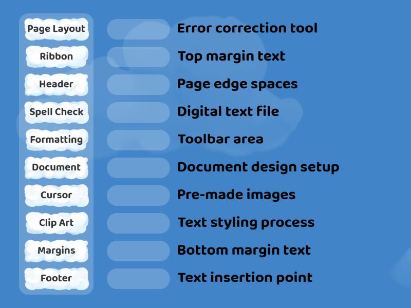 Mastering MS Word Vocabulary - Match up